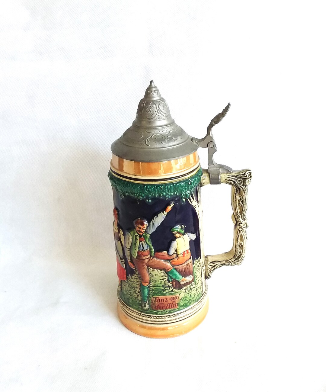 Stein Vintage German Stein 11 Pewter Lidded 1 Liter - Etsy