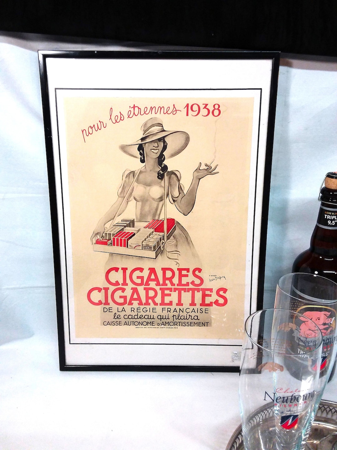 Cigarette Poster, Advertising Poster for Cigars and Cigarettes Vintage ...