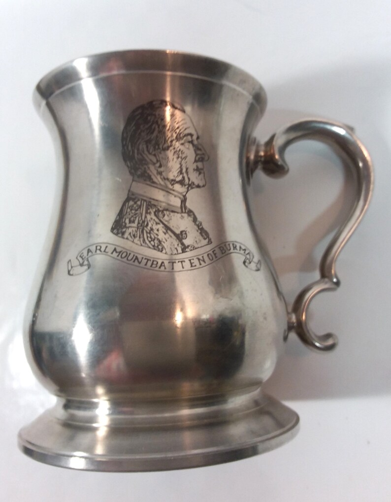 Pewter Beer Tankard, Crown and Rose Festival Jug, 1 Pint Handled Jug ...
