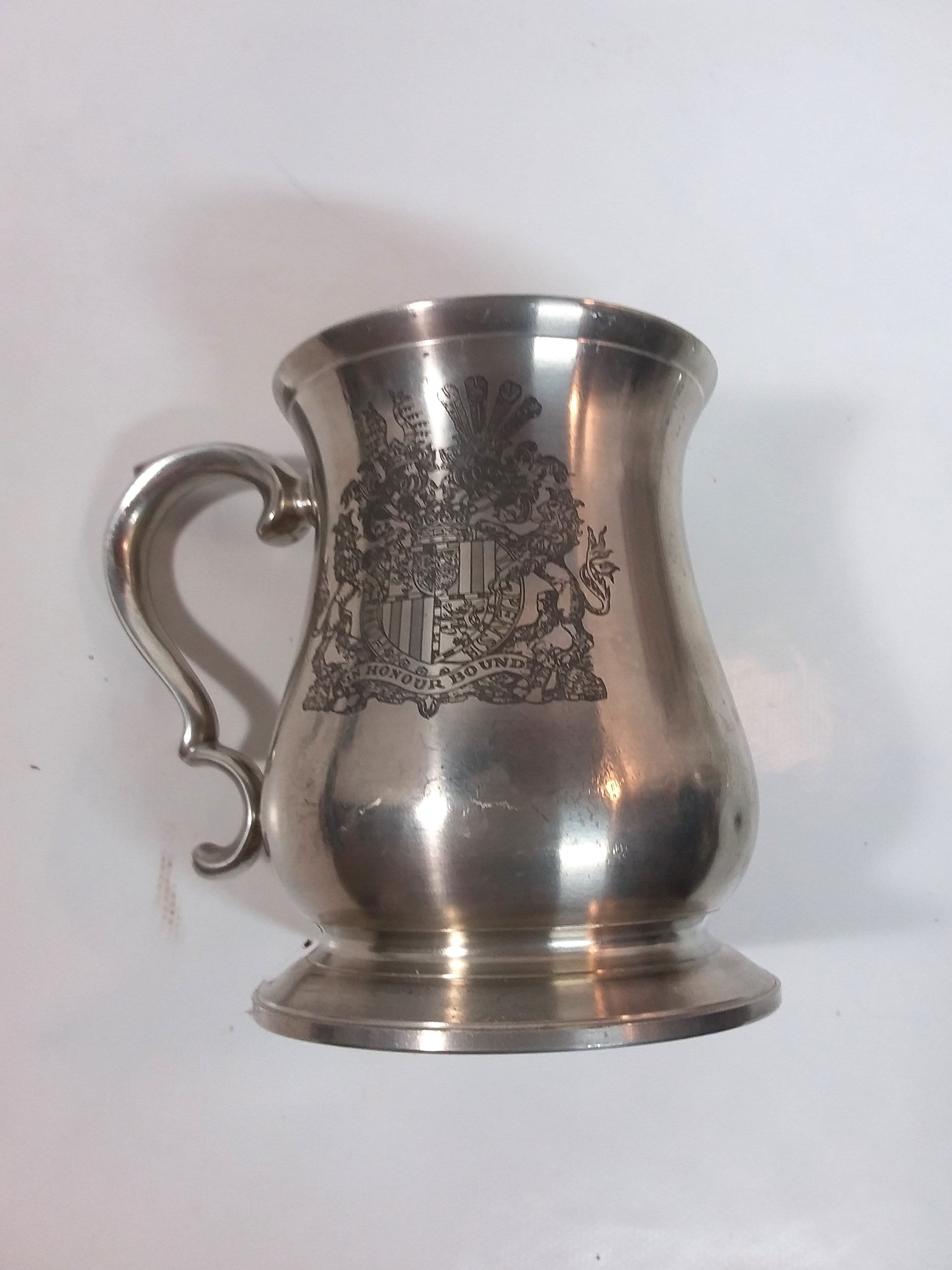 Pewter Beer Tankard, Crown and Rose Festival Jug, 1 Pint Handled Jug ...