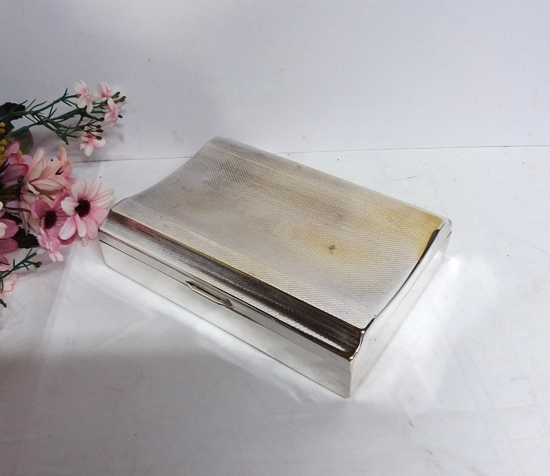 Cigarette Box, State Express Cigarettes, Silver Metal Box With Wooden ...