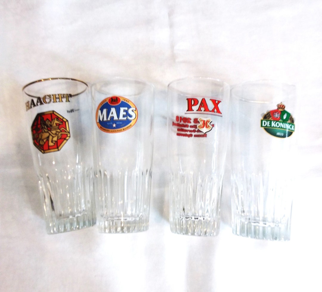 Bavaria Beer Glasses, 2 X 1/2 Pint Gold Rim, Stem Goblet Shape Glasses ...