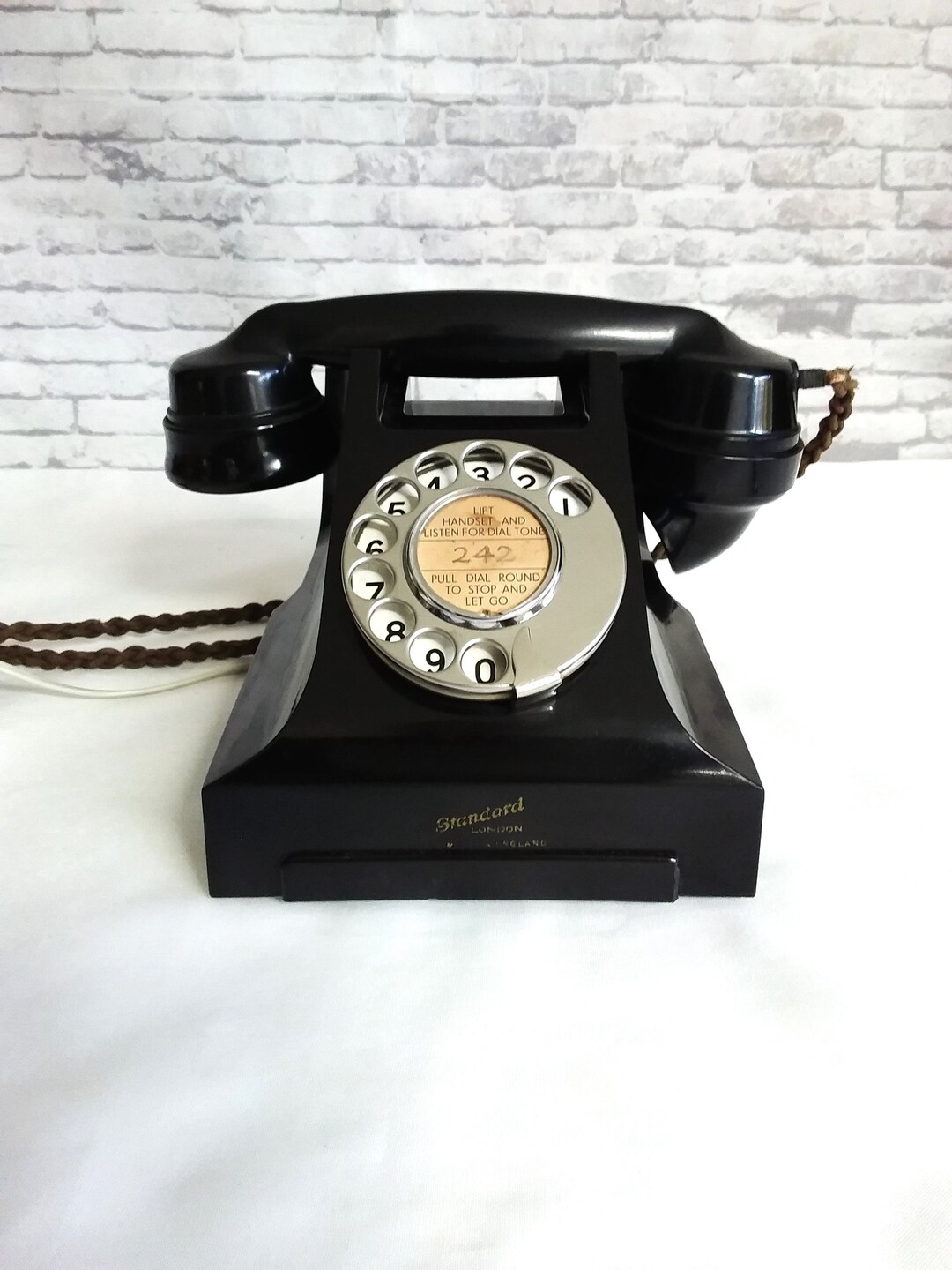 Telephone Vintage Black Bakelite Dial Phone With Conversion. - Etsy