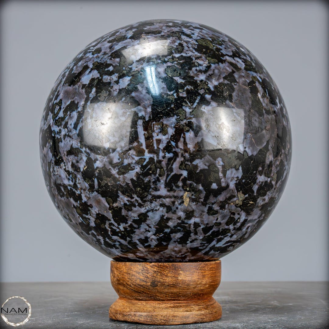 Large Natural Merlinite (gabbro) Sphere - 7311.51g - 175mm - Etsy