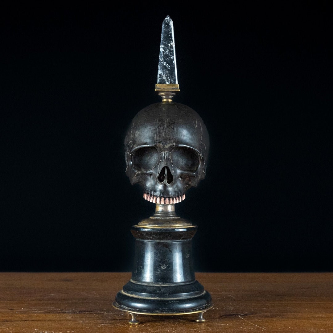 Unique Memento Mori Sculpture With Quartz Crystal - 3000.59g - Etsy