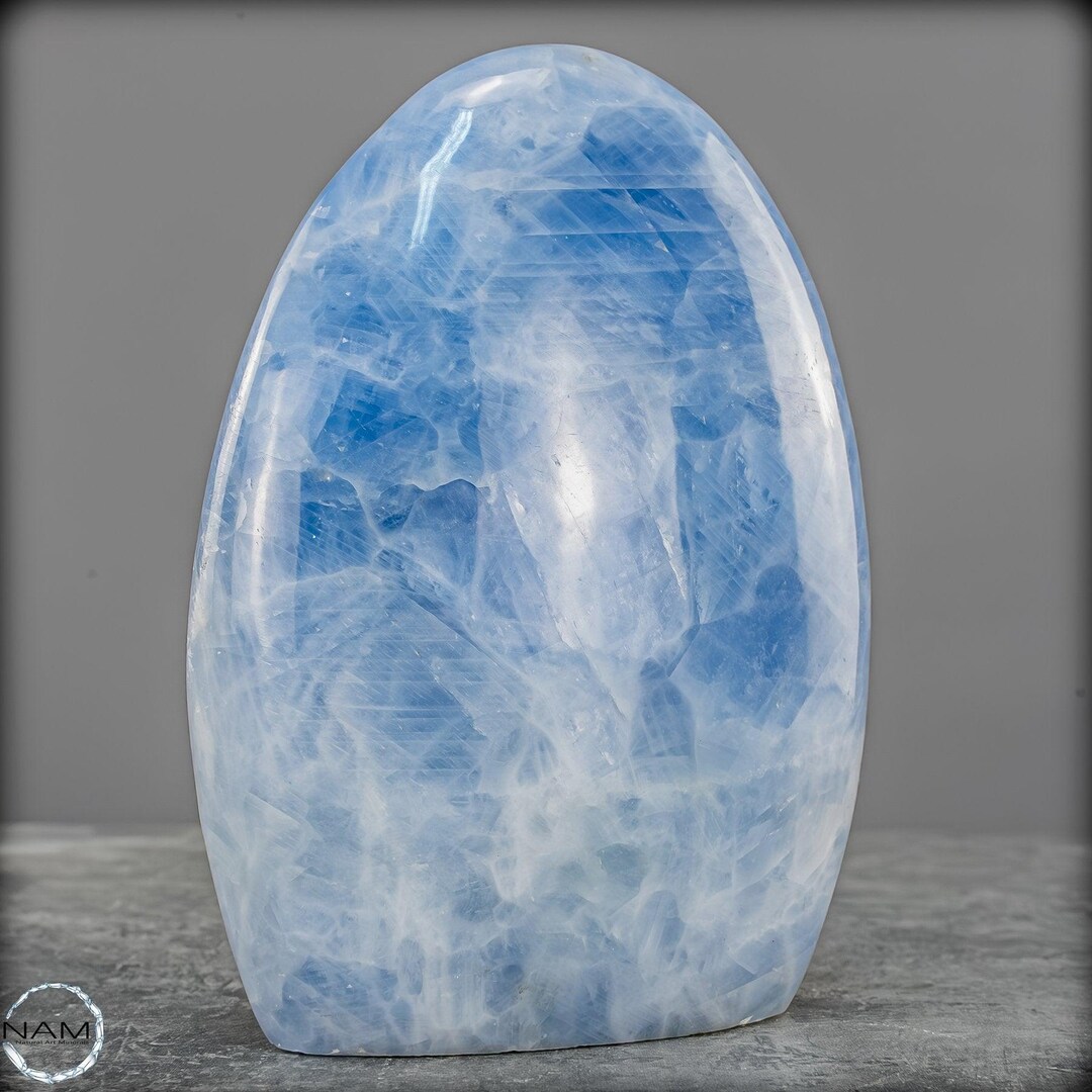 Natural Blue Calcite Crystal Freeform - 821.37g - Etsy