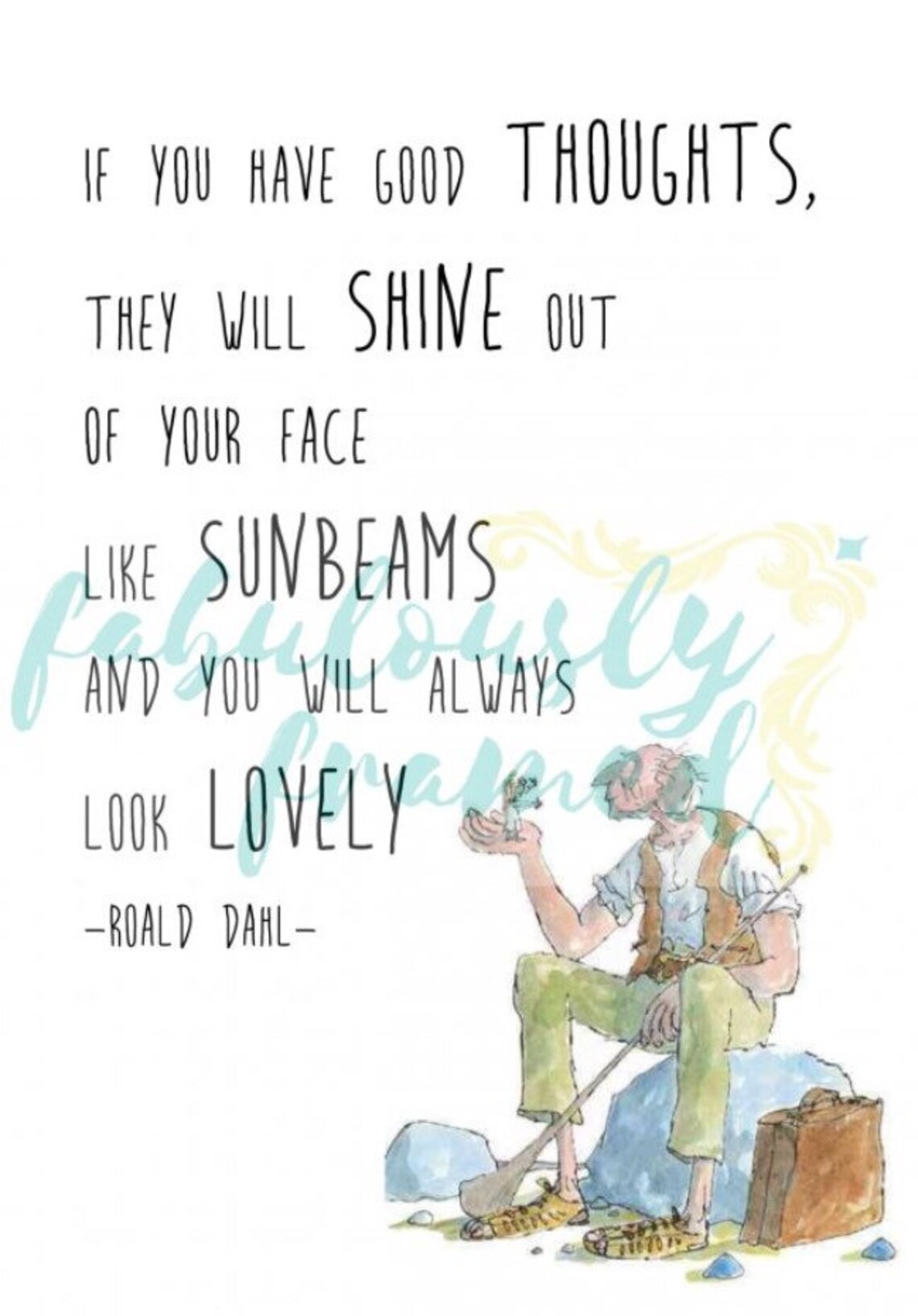 Vintage BFG Roald Dahl Print - ‘if You Have Good Thoughts, They Will ...