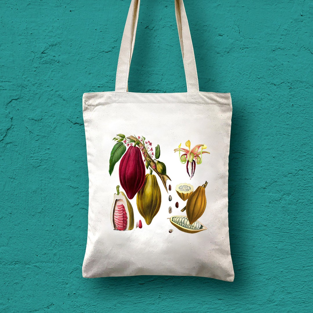 Cacao Bag Botanical Vintage Retro Tree Illustration Sweet - Etsy