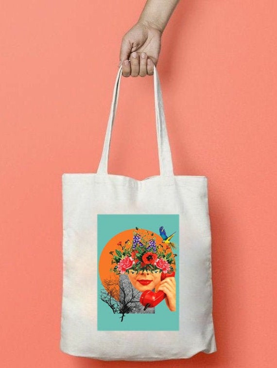 Call Me Bag Vintage Retro Abstract Botanical Flowers - Etsy