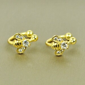 Sterling Silver Bee Ear Cuff No Piercing • Gold Bee Conch Earring Cuff ...