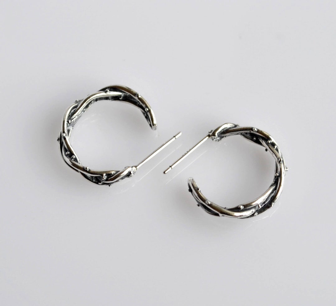 Goth Huggie Hoop Earrings. Small Unique Halloween Earrings. Sterling ...