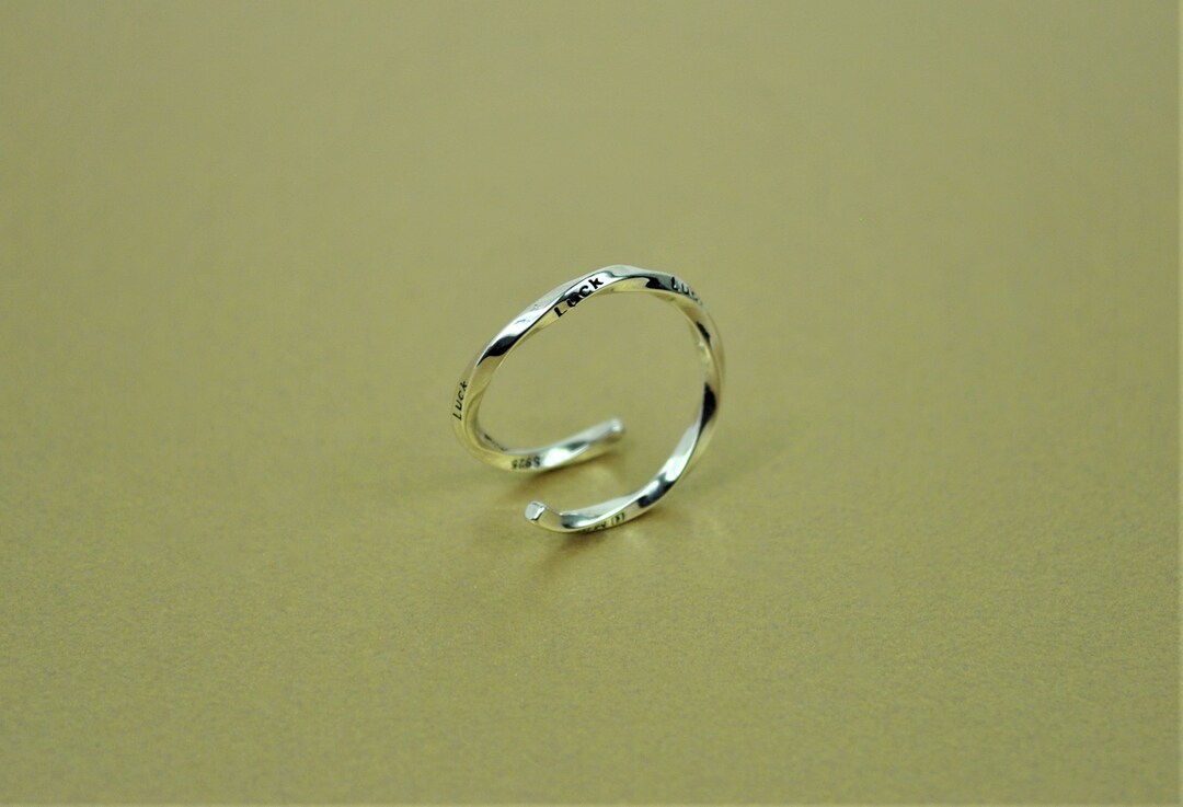 Twisted Spiral Good Luck Ring • Sterling Silver Stackable Knuckle Ring ...
