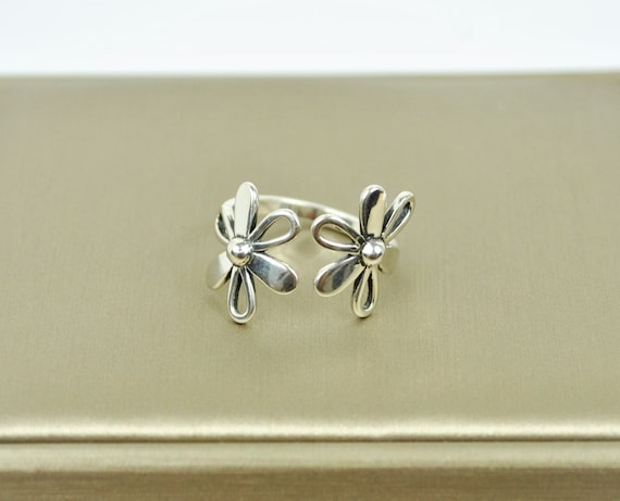 Sterling Silver Daisy Flower Ring Dainty Floral Open Ring for - Etsy