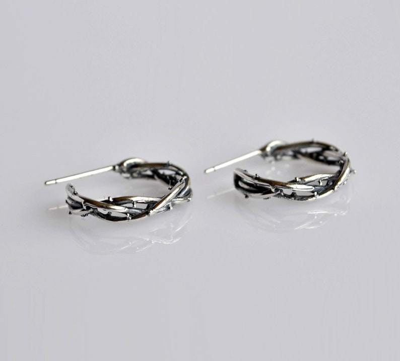 Goth Huggie Hoop Earrings. Small Unique Halloween Earrings. Sterling ...