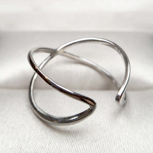 Cross X Shape Sterling Silver Stackable Ring. Boho Infinity Ring for ...