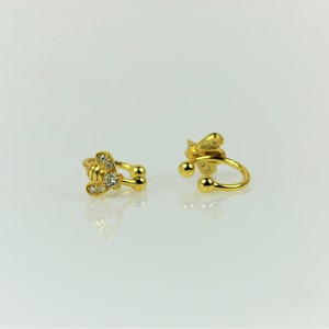 Sterling Silver Bee Ear Cuff No Piercing • Gold Bee Conch Earring Cuff ...