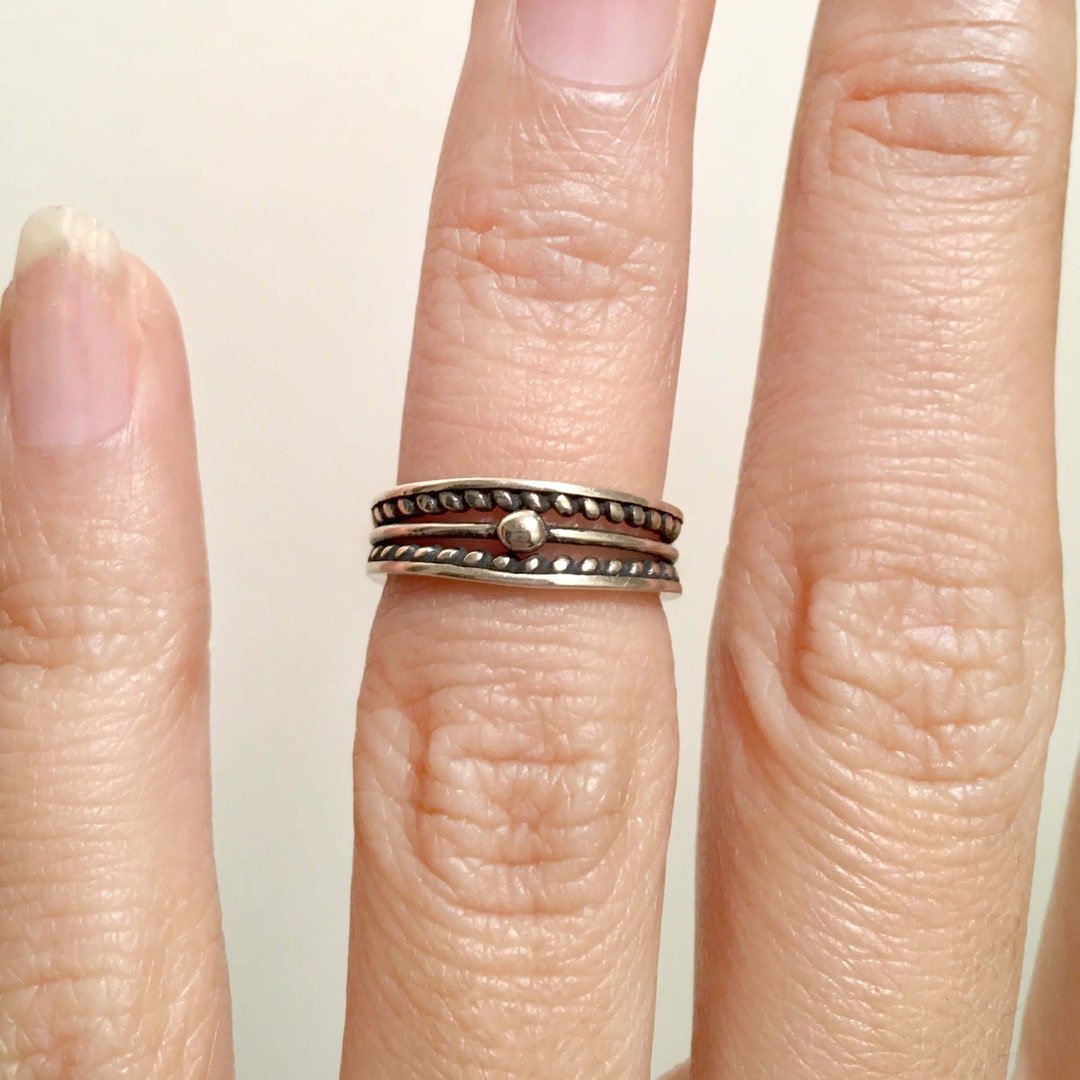 Sterling Silver Pinky Ring. Boho Midi Ring. Stacking Knuckle Ring for ...