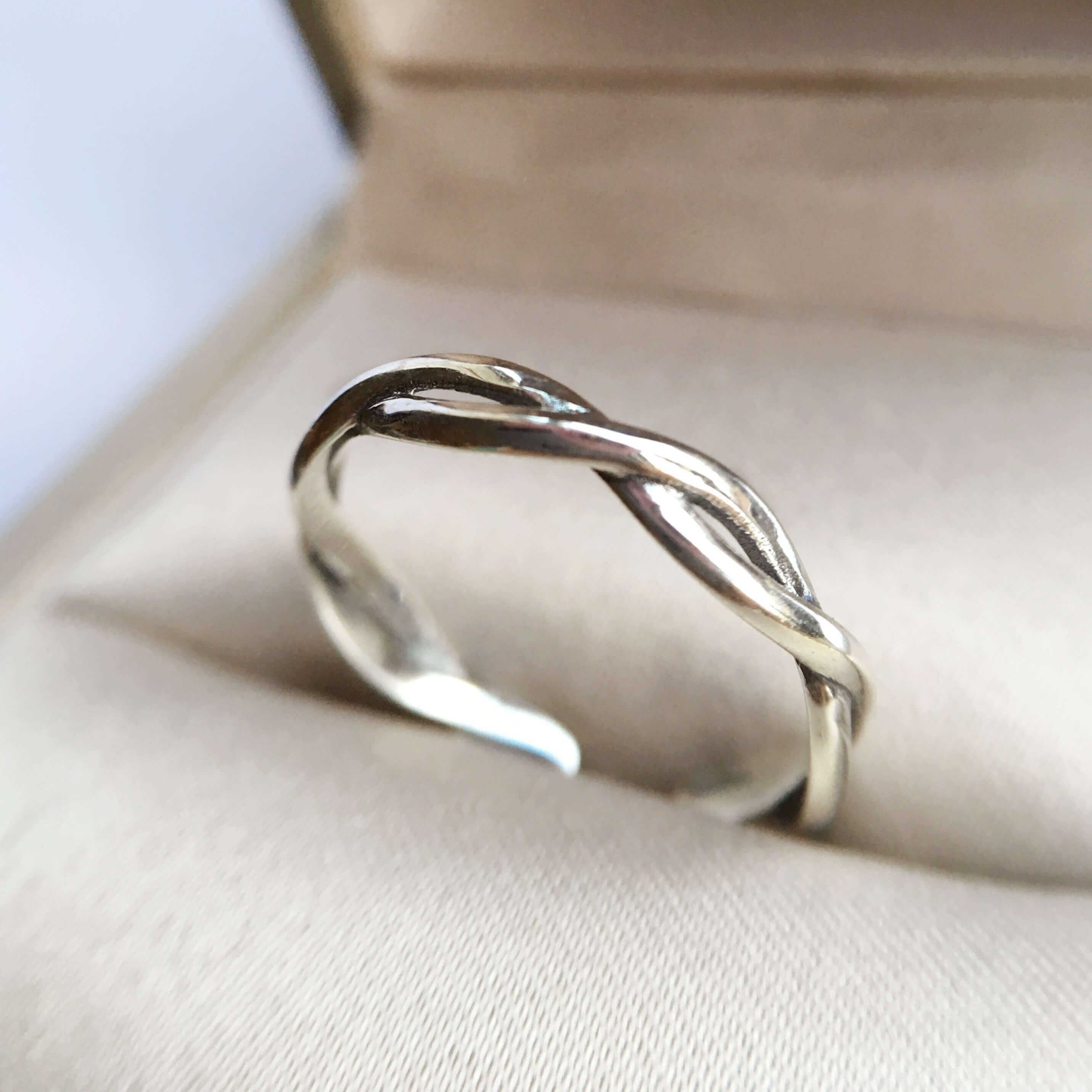 Twisted Infinity stackable ring. Simple sterling silver open | Etsy