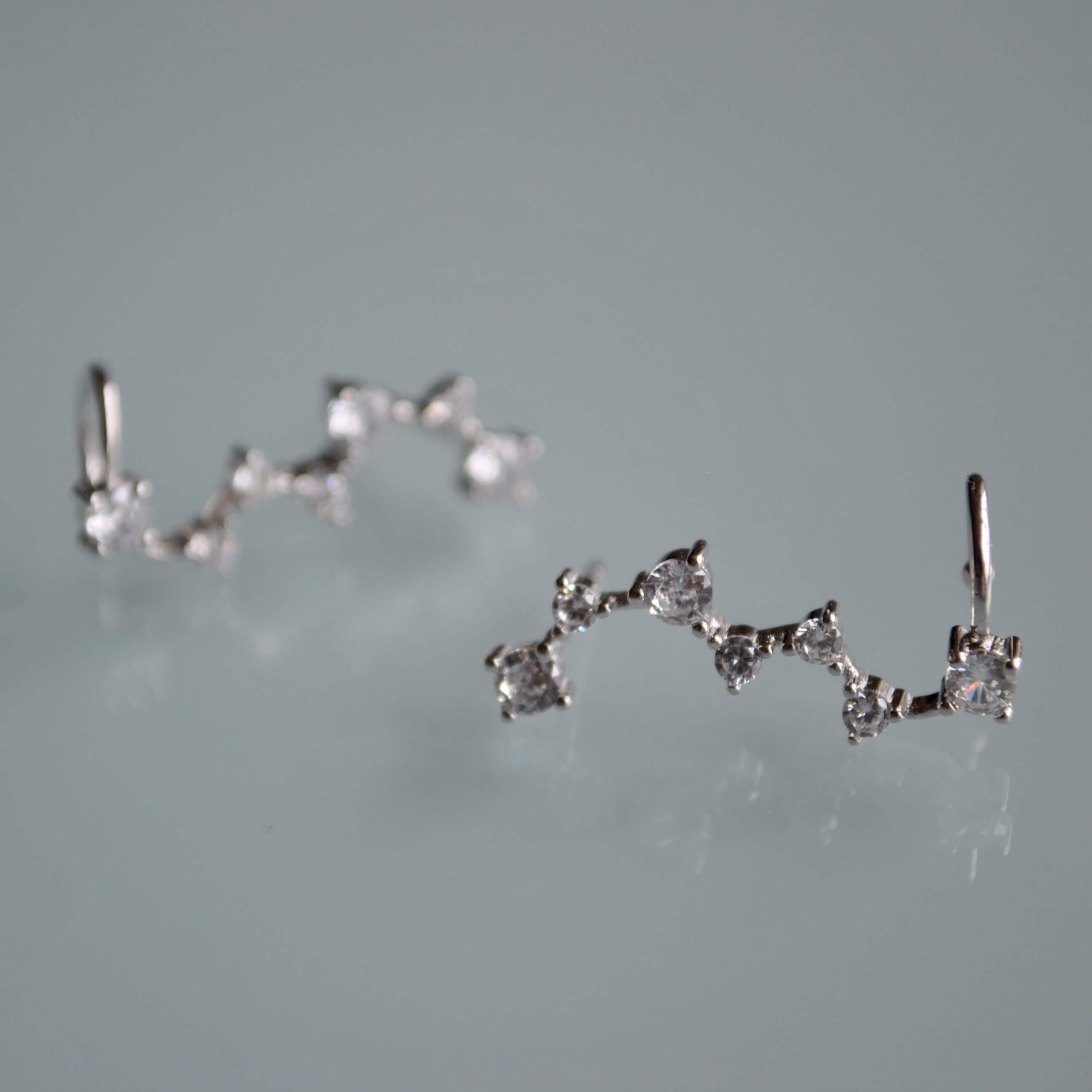 Celestial Star Ear Climber Earrings. Sterling Silver Cubic | Etsy