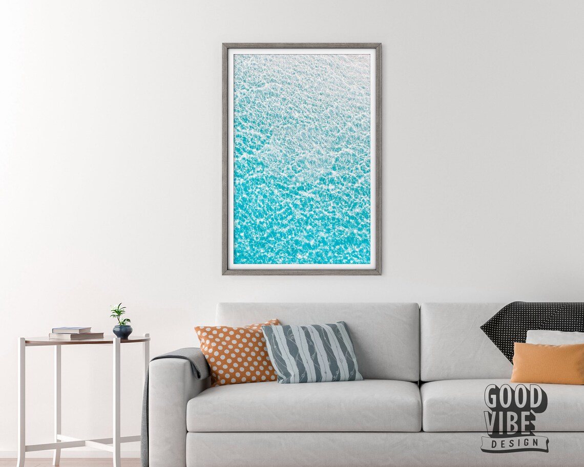 Turquoise Water Blue Print Beach Photo Blue Water Art Serene | Etsy