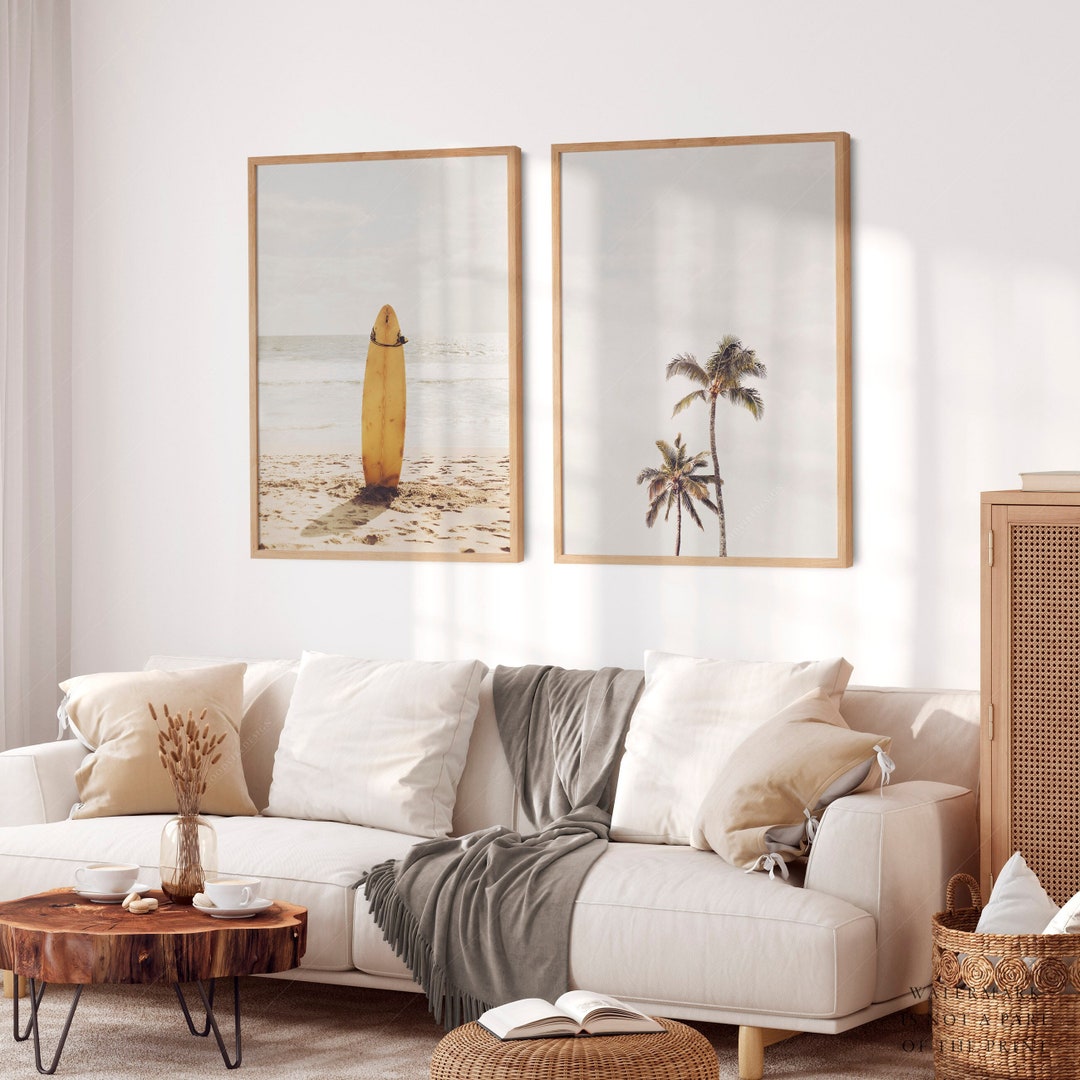Beach Wall Set, California Art Print, Coastal Set of 2, Ocean Print ...