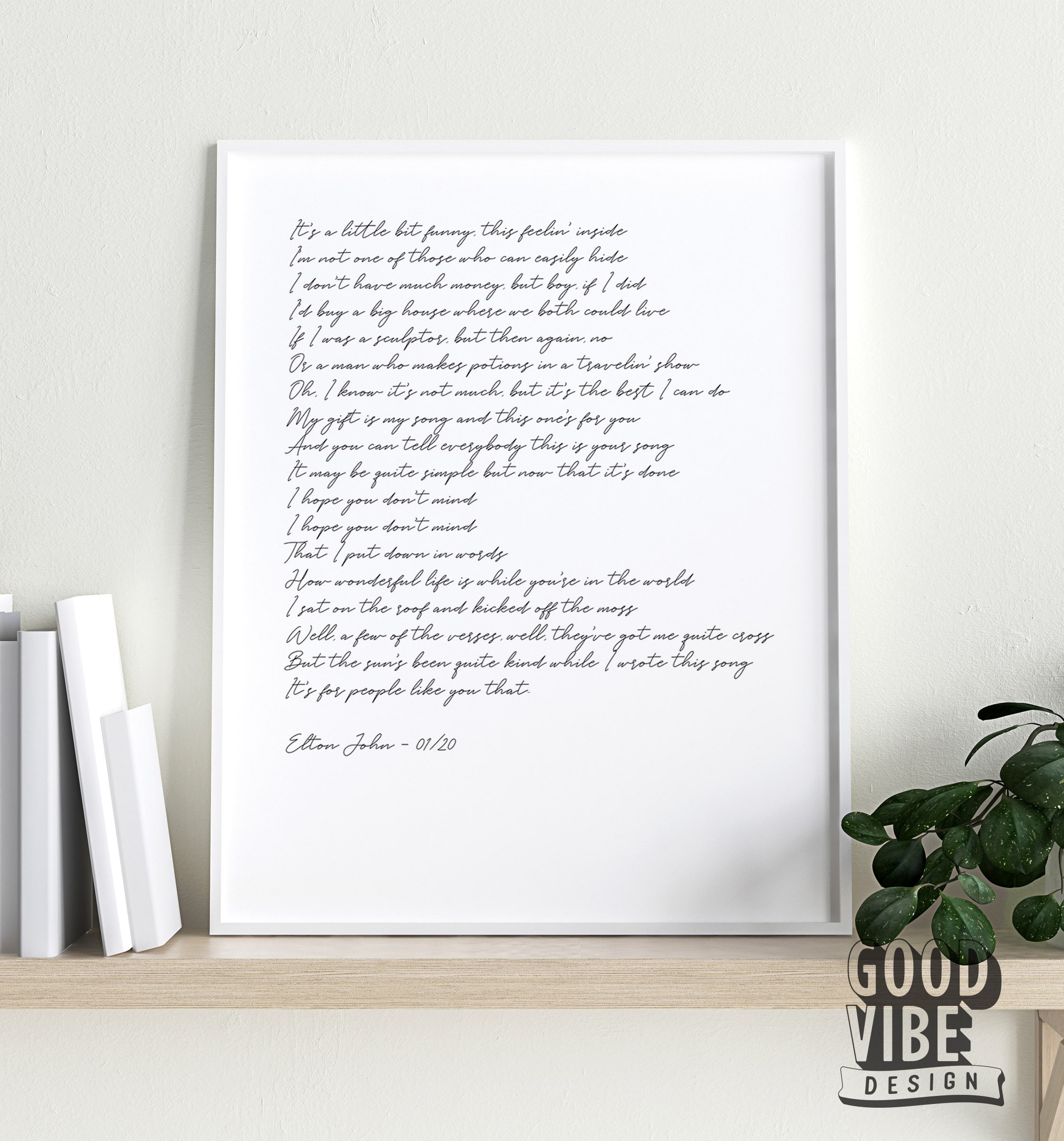 Custom Lyric Poster Custom made Song lyrics art print | Etsy
