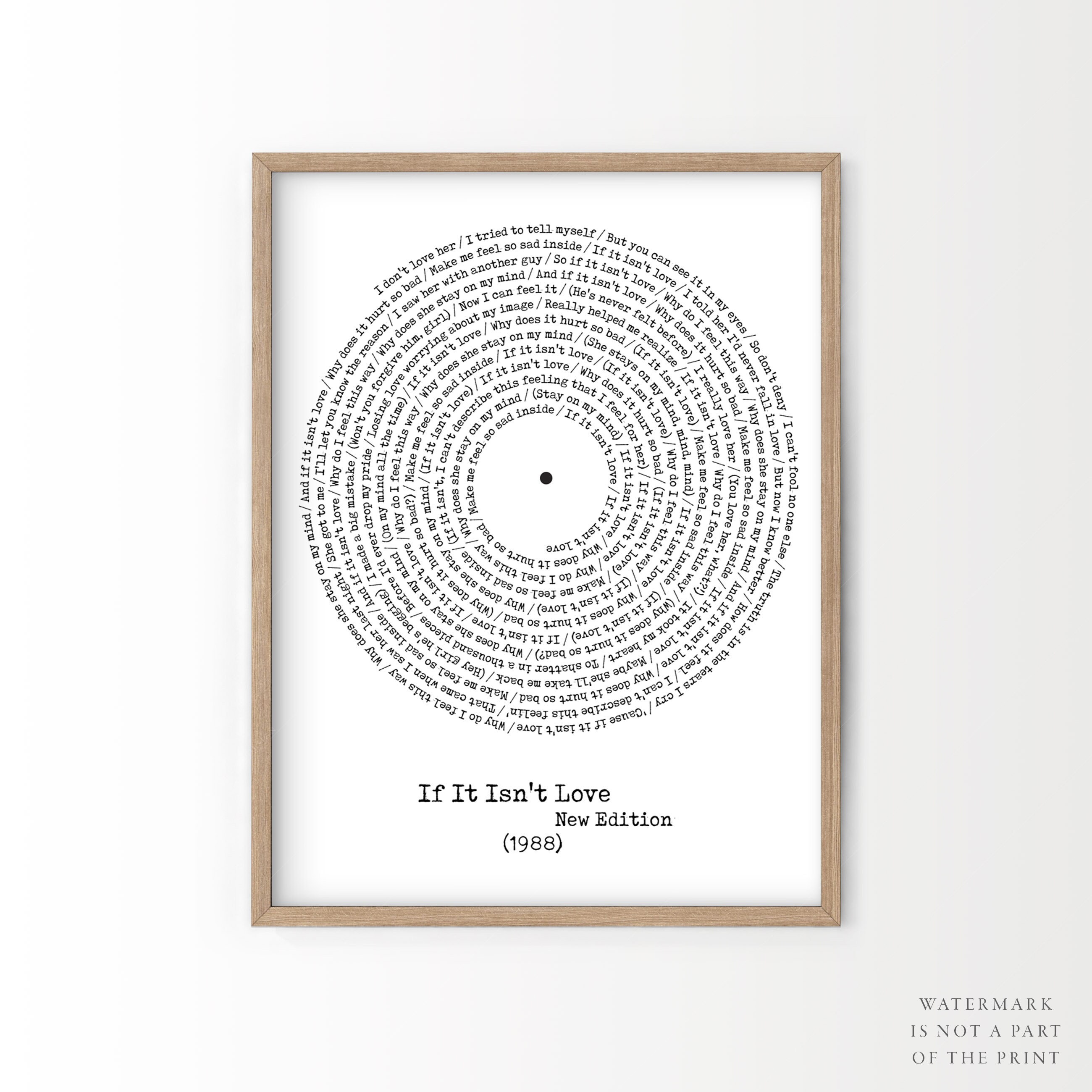 Personalized Song Lyric Print, Vinyl Record Art, Anniversary Gift ...