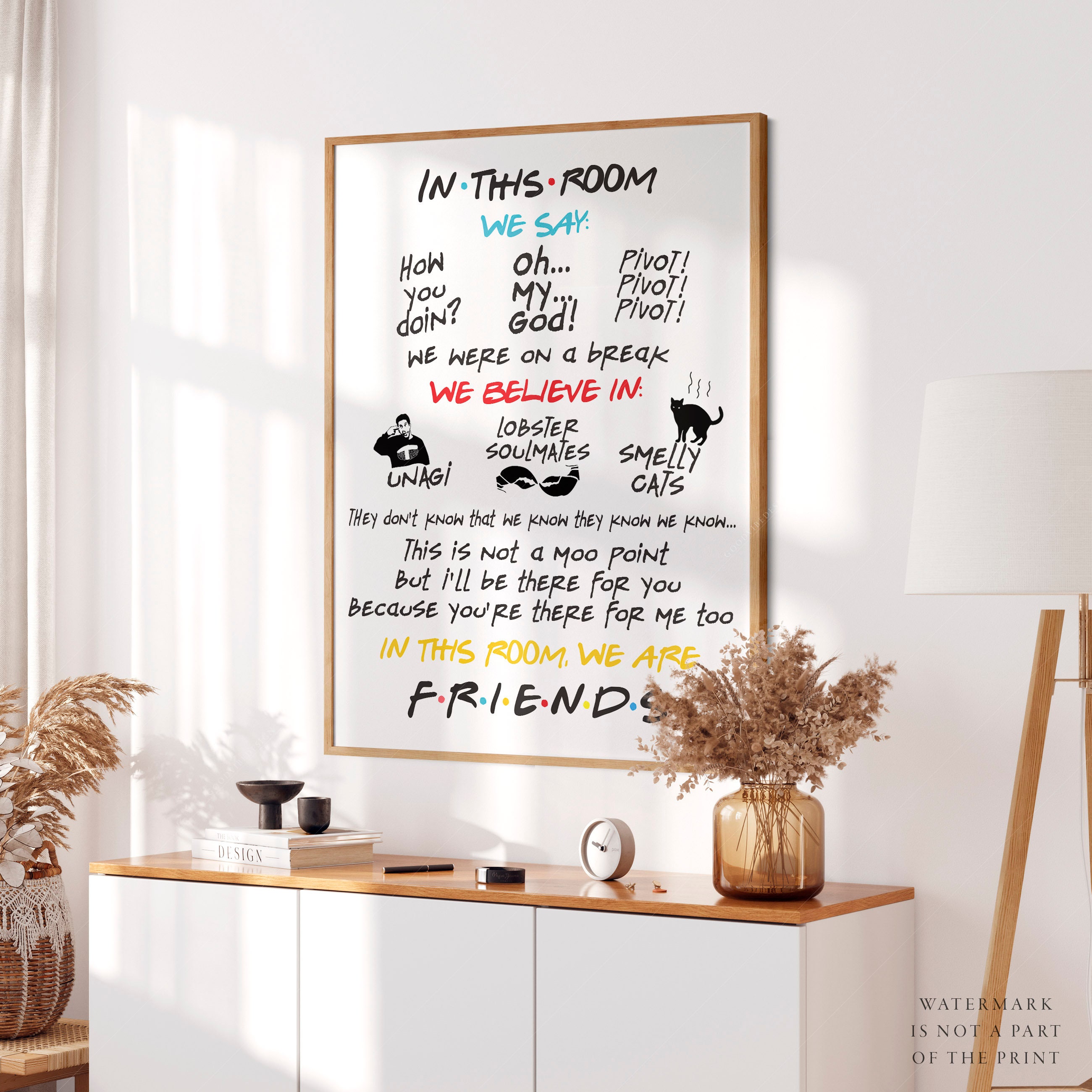 Friends TV Show Poster: Funny Quotes, Central Perk Art - Etsy Canada