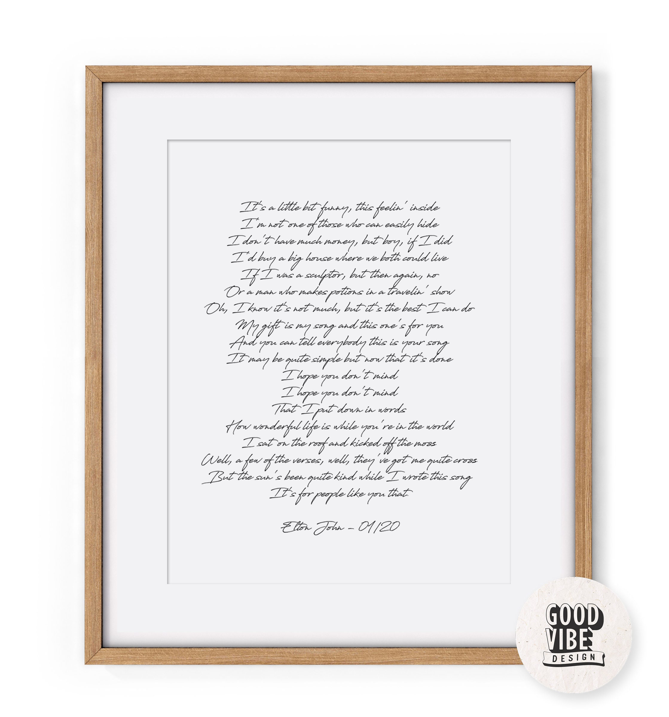 Custom Lyric Poster Custom made Song lyrics art print | Etsy