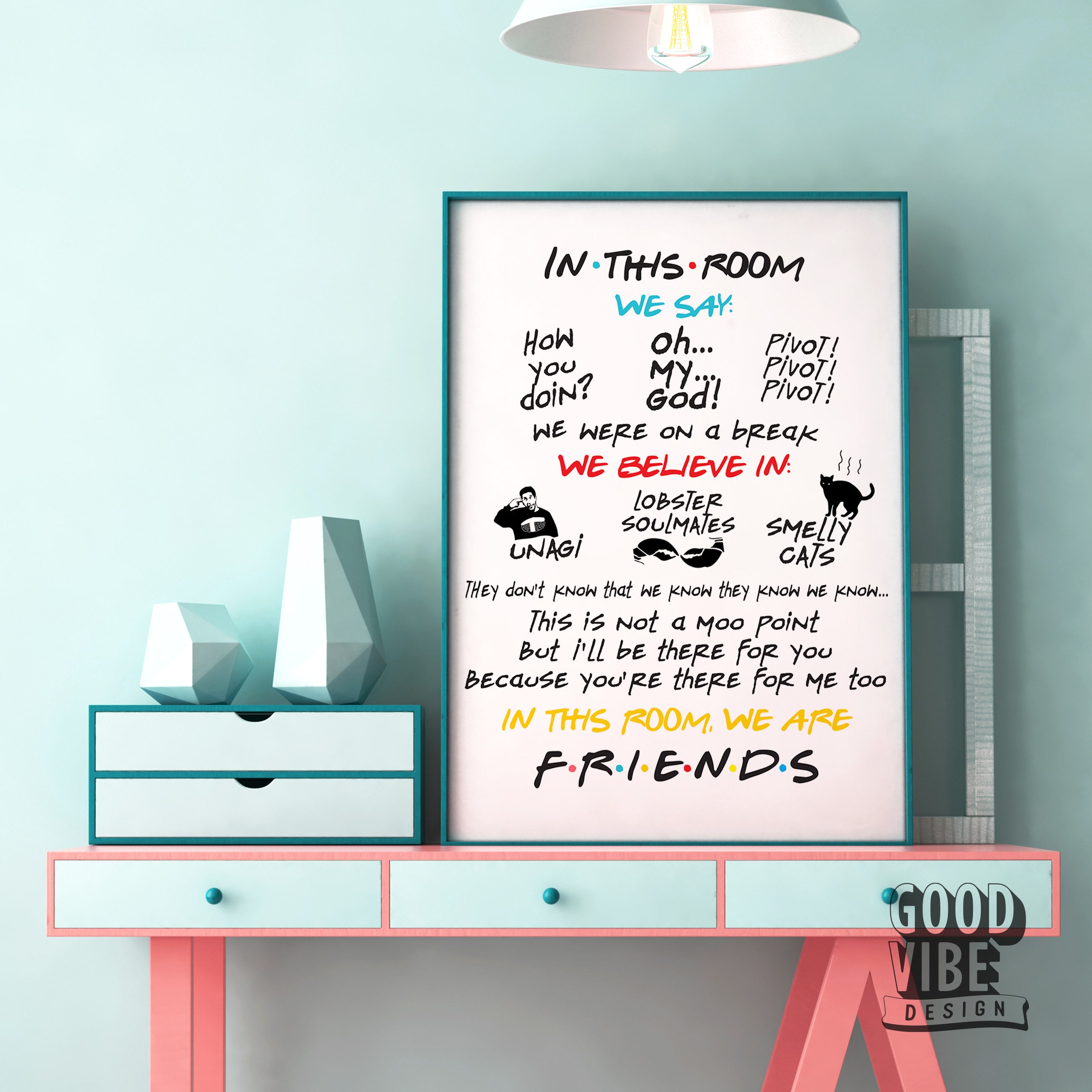 Friends TV Show Poster: Funny Quotes, Central Perk Art - Etsy Canada