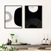 Black and White Abstract Art Print Set, Geometric Shapes - Etsy