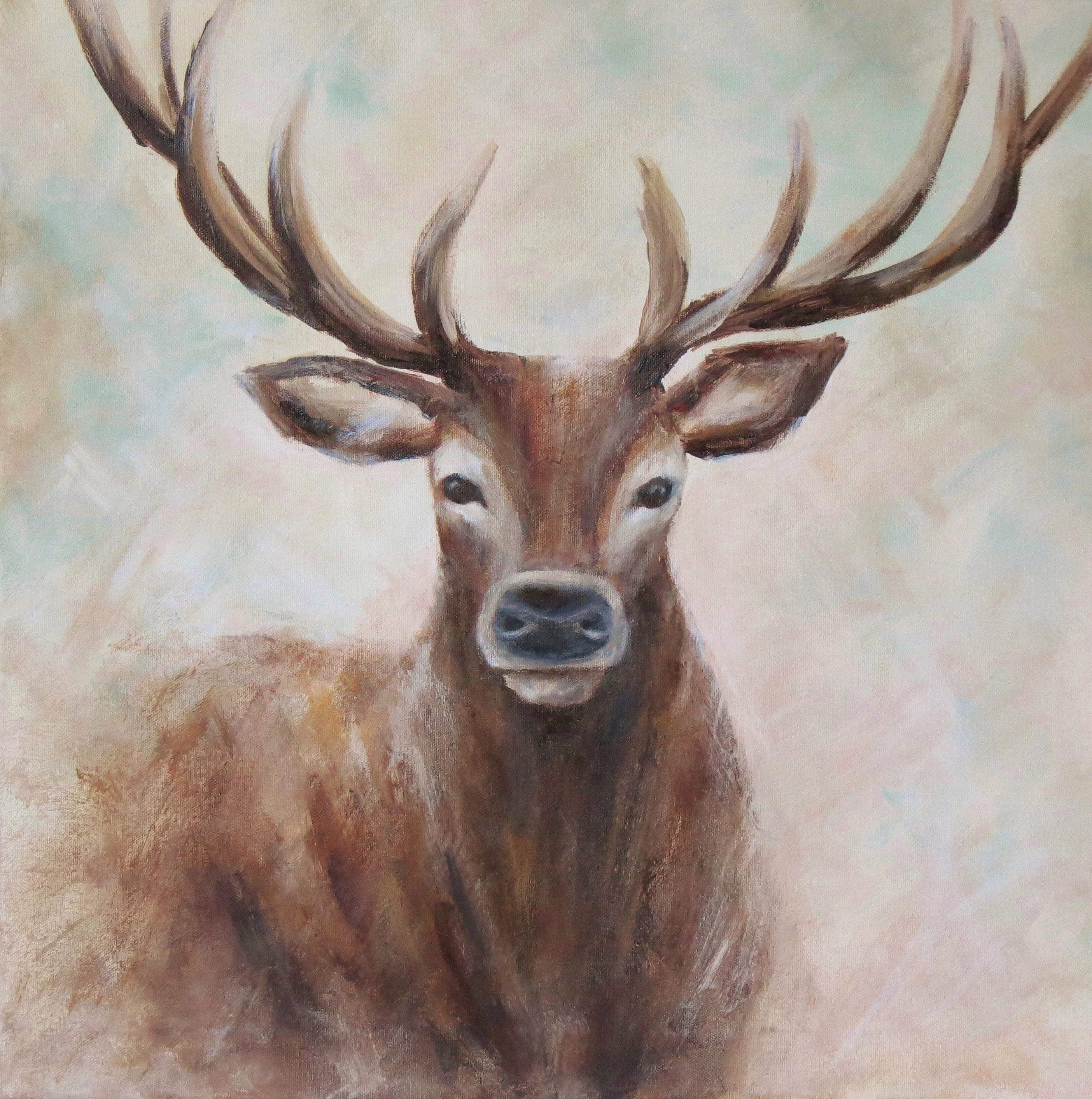 16 Canvas Print Woodland Stag Original Painting by - Etsy UK