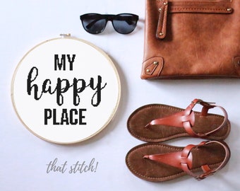 My Happy Place Cross Stitch - Etsy