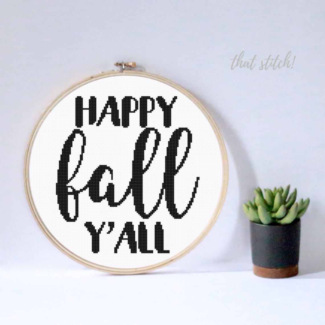 Modern Cross Stitch Pattern Happy Fall Y'all Counted - Etsy