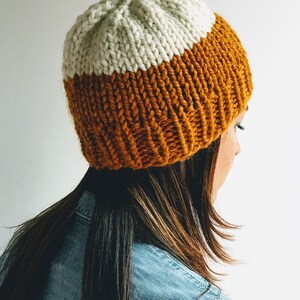 Color Block Hat | Knit Hat | Two Toned Beanie | Ready to Ship - Etsy