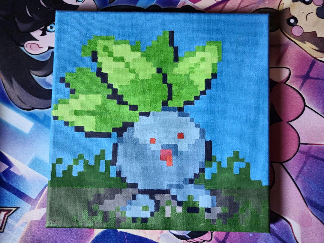 Custom Pixel Art Painting 8bit Happy Oddish - Etsy