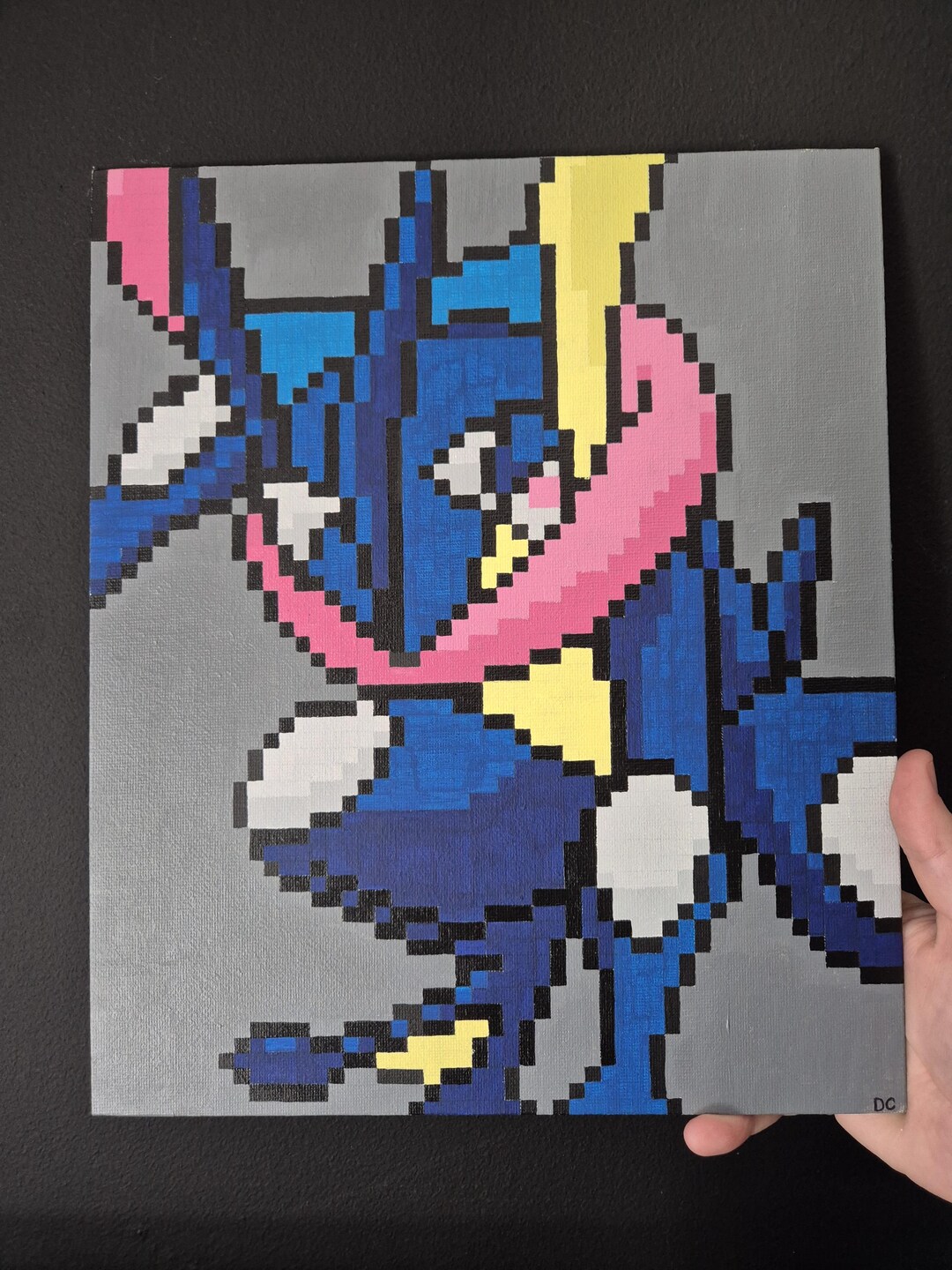 8bit Greninja! - Custom Pixel Art Painting! - Etsy