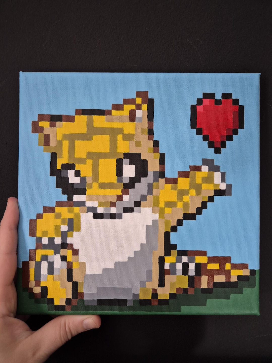 Sandshrew Loves You - Pokemon Pixel Art Painting - Etsy UK