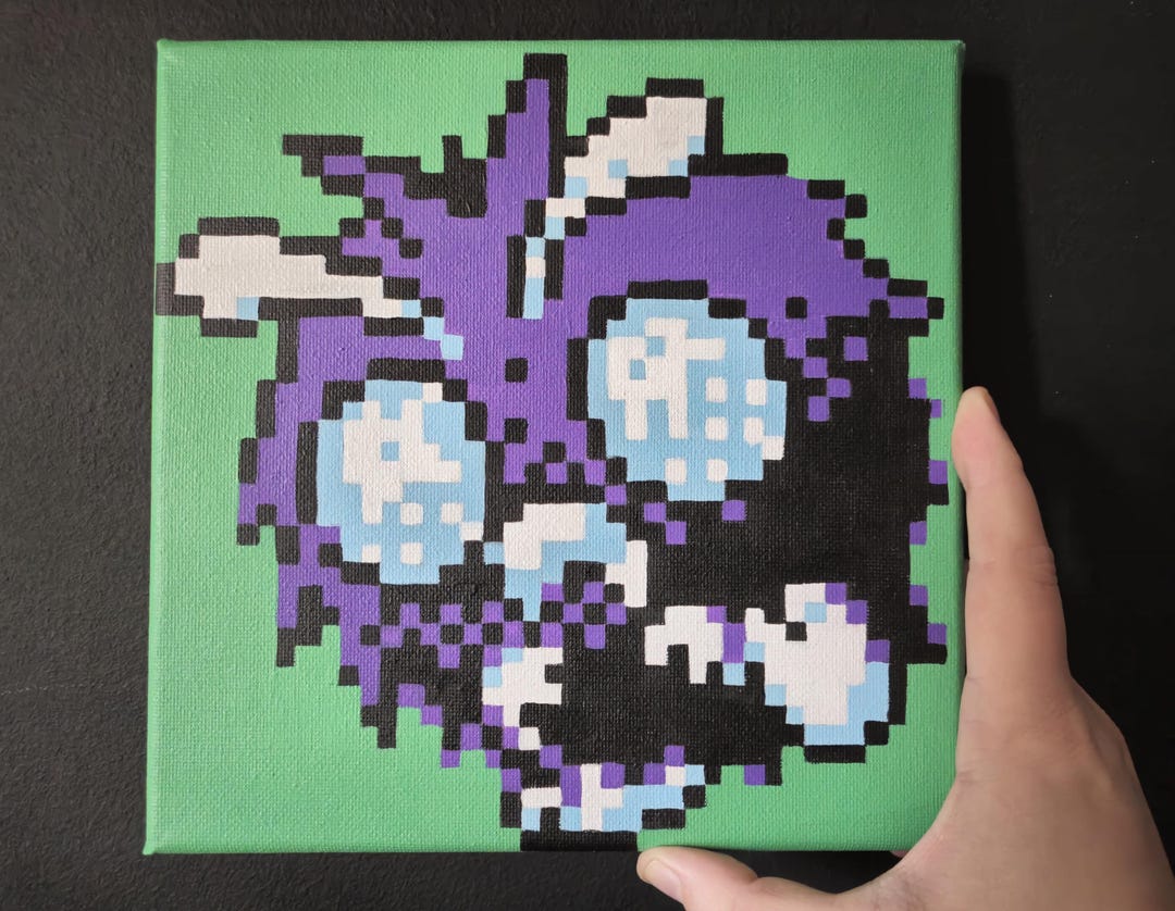 Custom Pokémon Pixel Art Painting 8bit Venonat Gameboy Style - Etsy