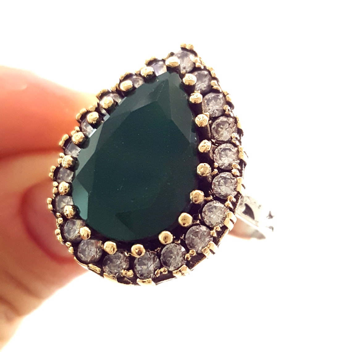 Hurrem Sultan Rings Turkish jewelry Ring Emerald silver | Etsy