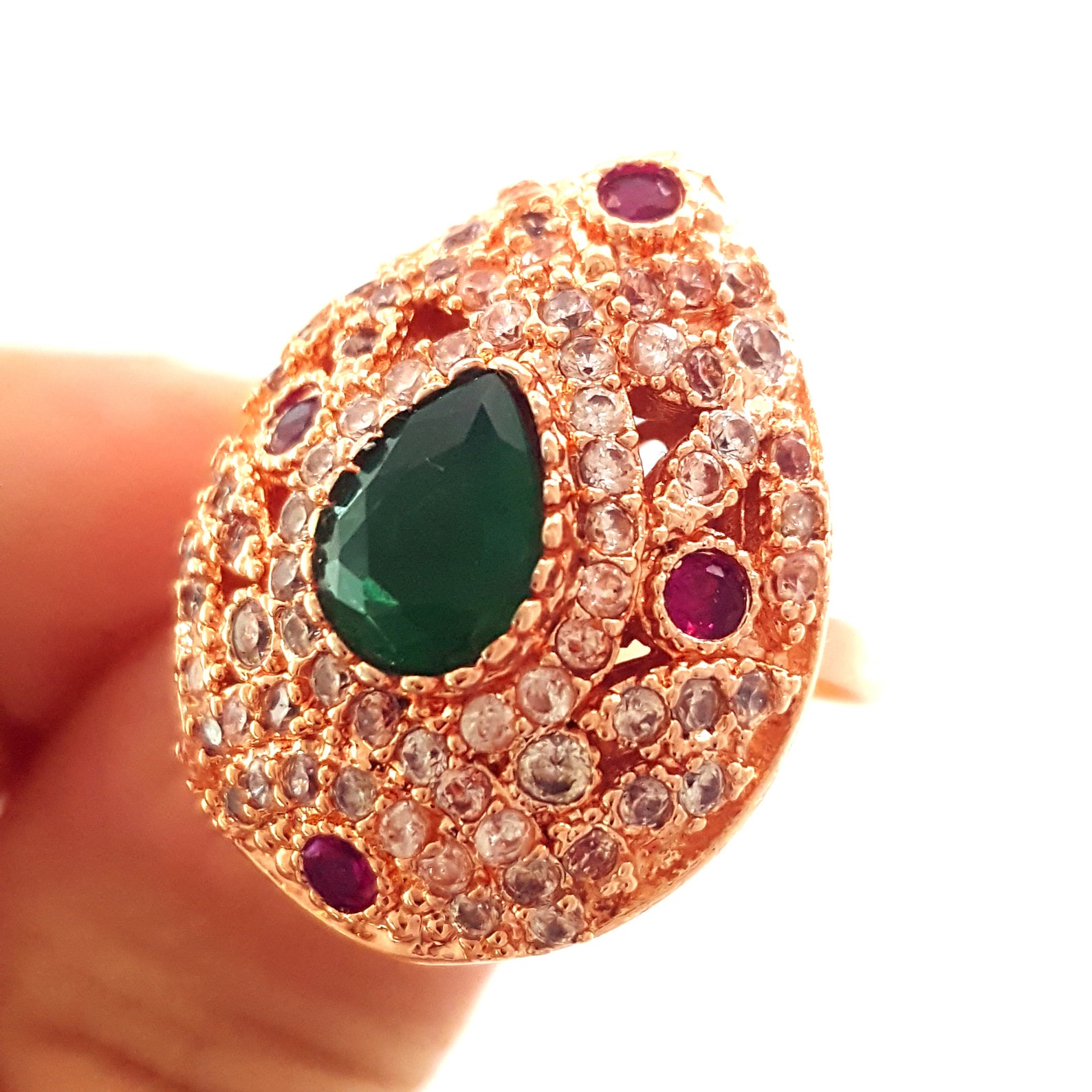 Hurrem Sultan Rings Turkish Jewelry Ring Emerald Silver - Etsy