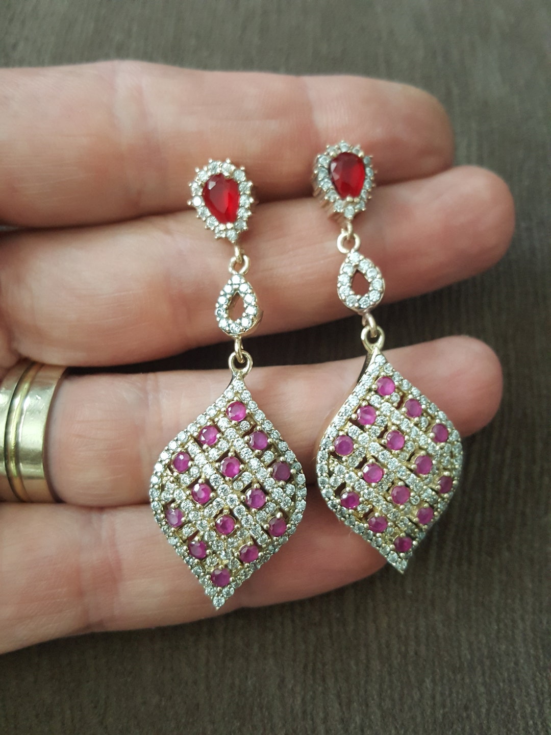 Magnificent Century Alexandra Hurrem Sultan Jewelry Ruby Earrings ...