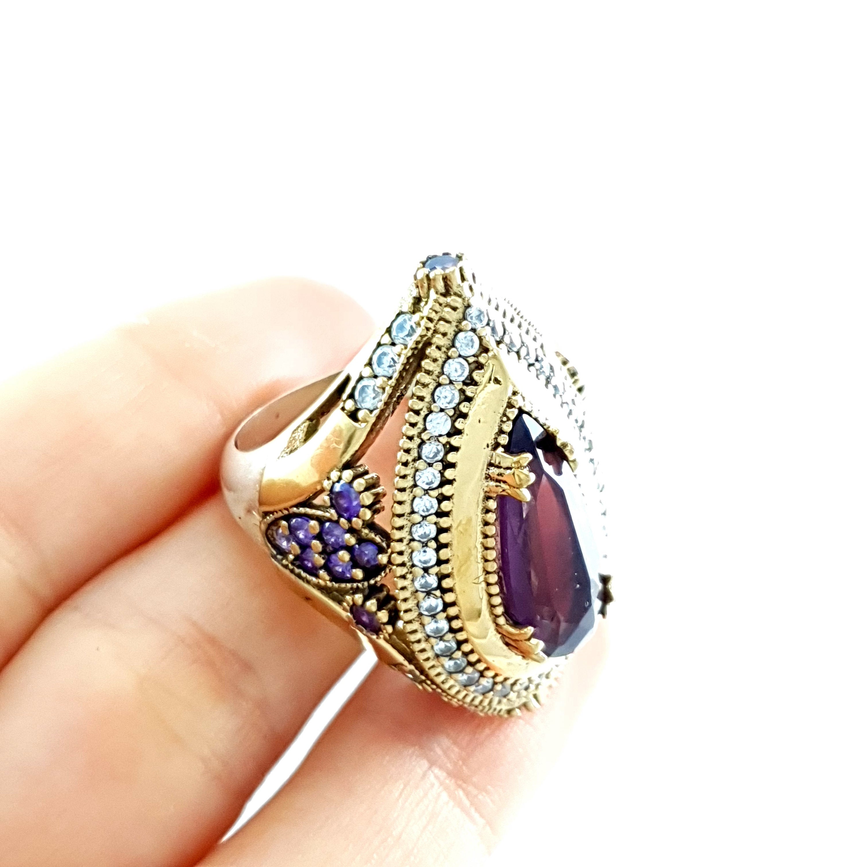Turkish Jewelry 925 Sterling Silver Handmade Ladies Ring R1643 - Etsy