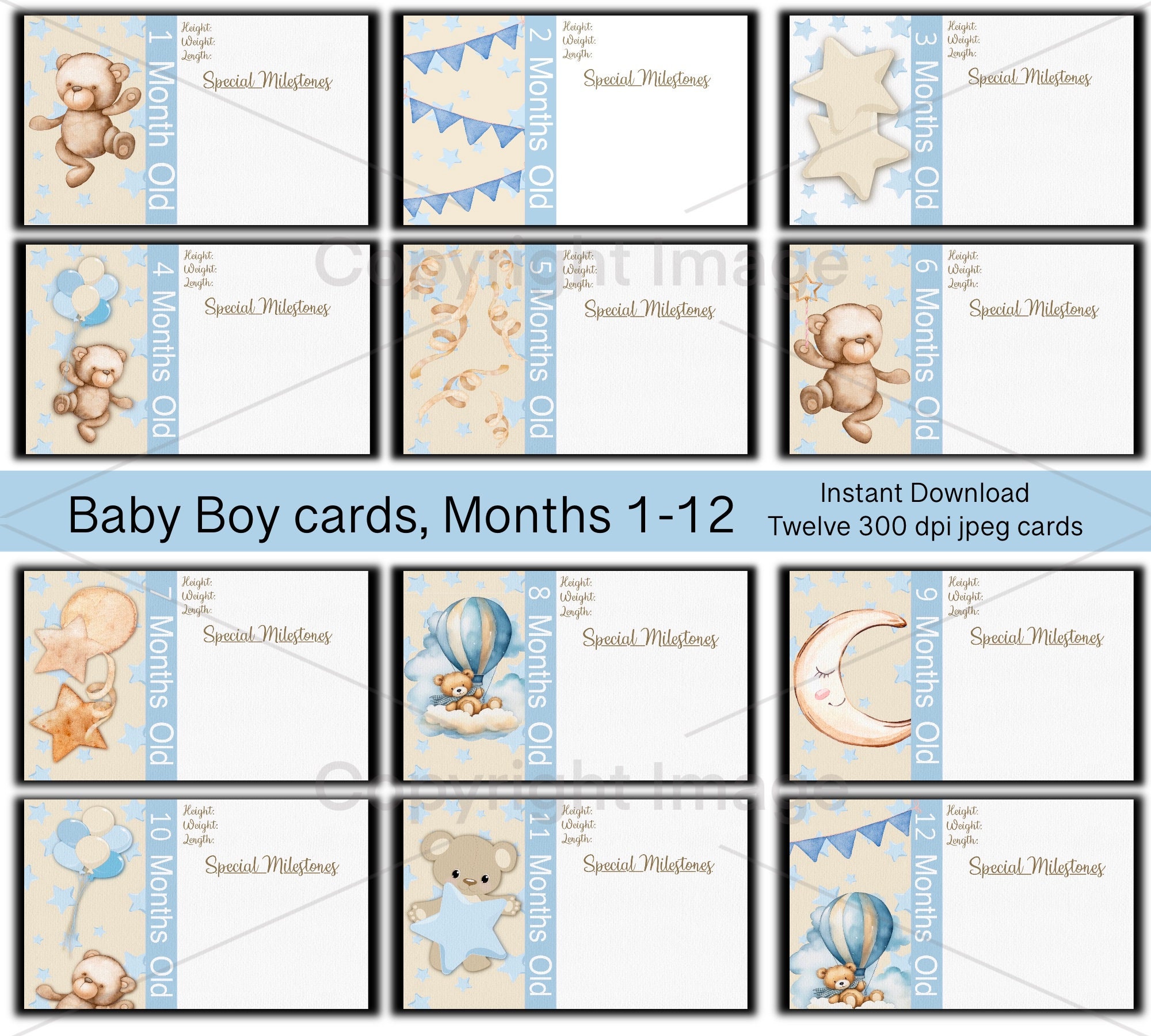 Baby Boy, Ephemera Cards, Scrapbooking, DIGITAL - Etsy