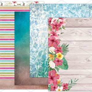 Tropical Beach, Digital Scrapbook Paper - Etsy