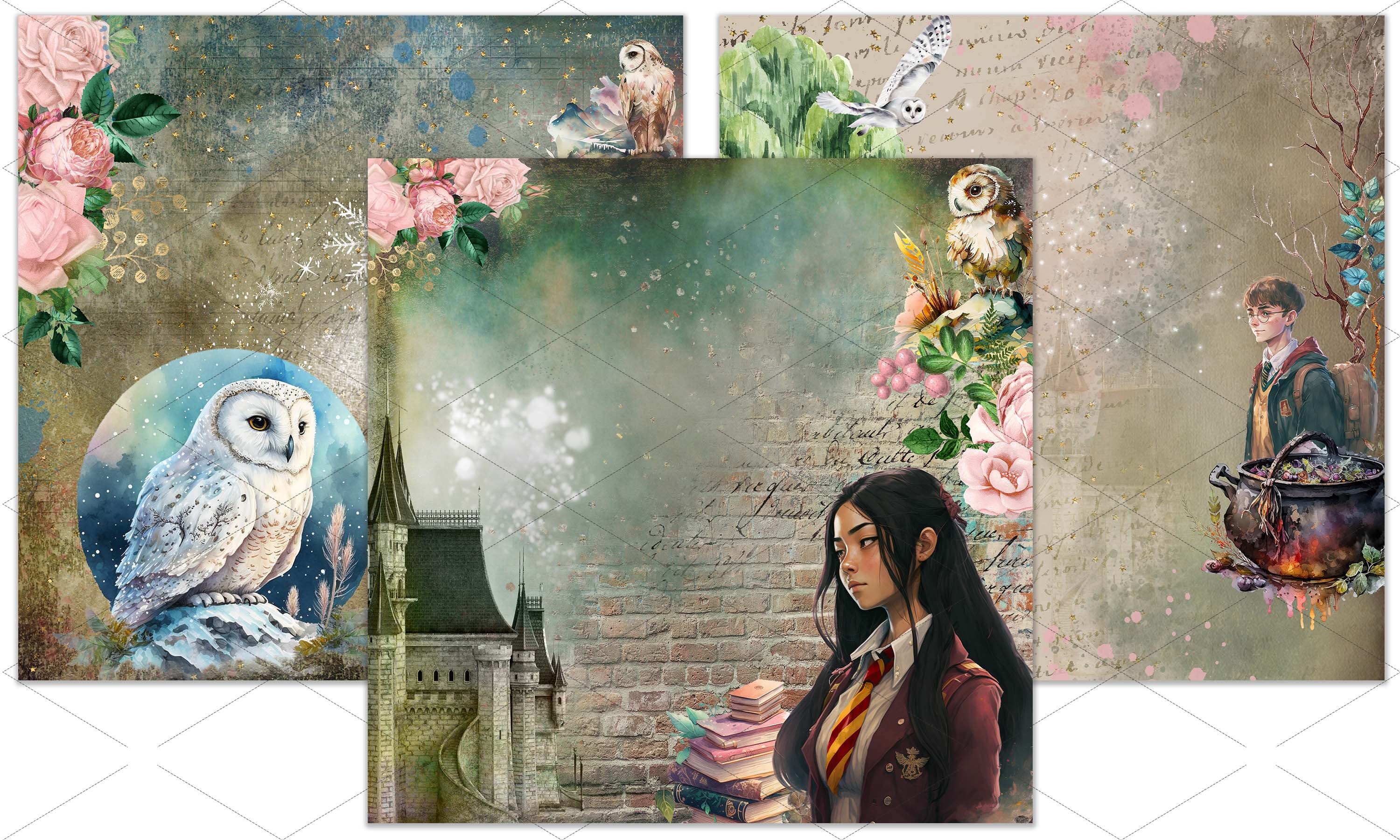 World of Wizarding, Digital Scrapbook Paper - Etsy