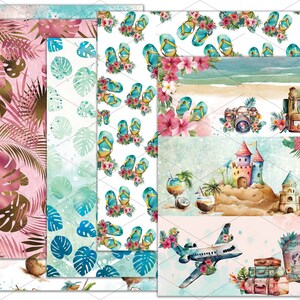 Tropical Beach, Digital Scrapbook Paper - Etsy