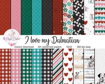 Dalmatian Dog Digital Paper, Pet Digital Paper, Puppy Scrapbook Paper ...