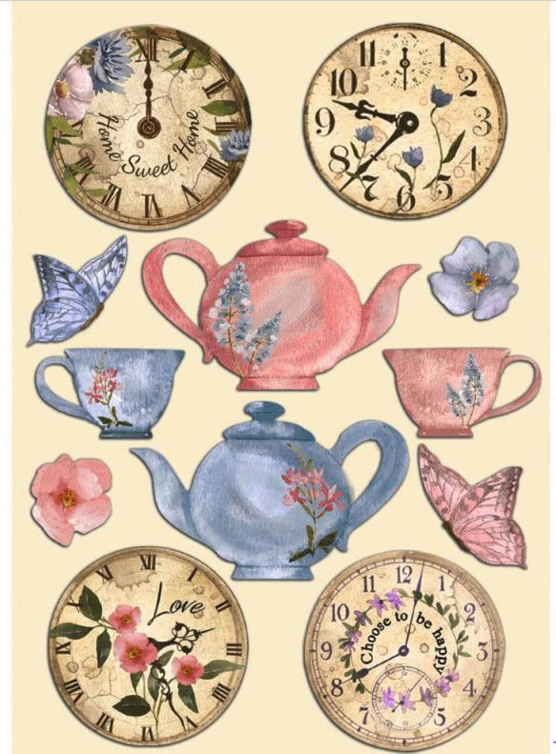 Stamperia Welcome Home Wooden Shapes Clocks - Etsy