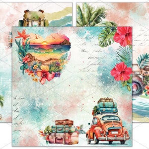 Tropical Beach, Digital Scrapbook Paper - Etsy